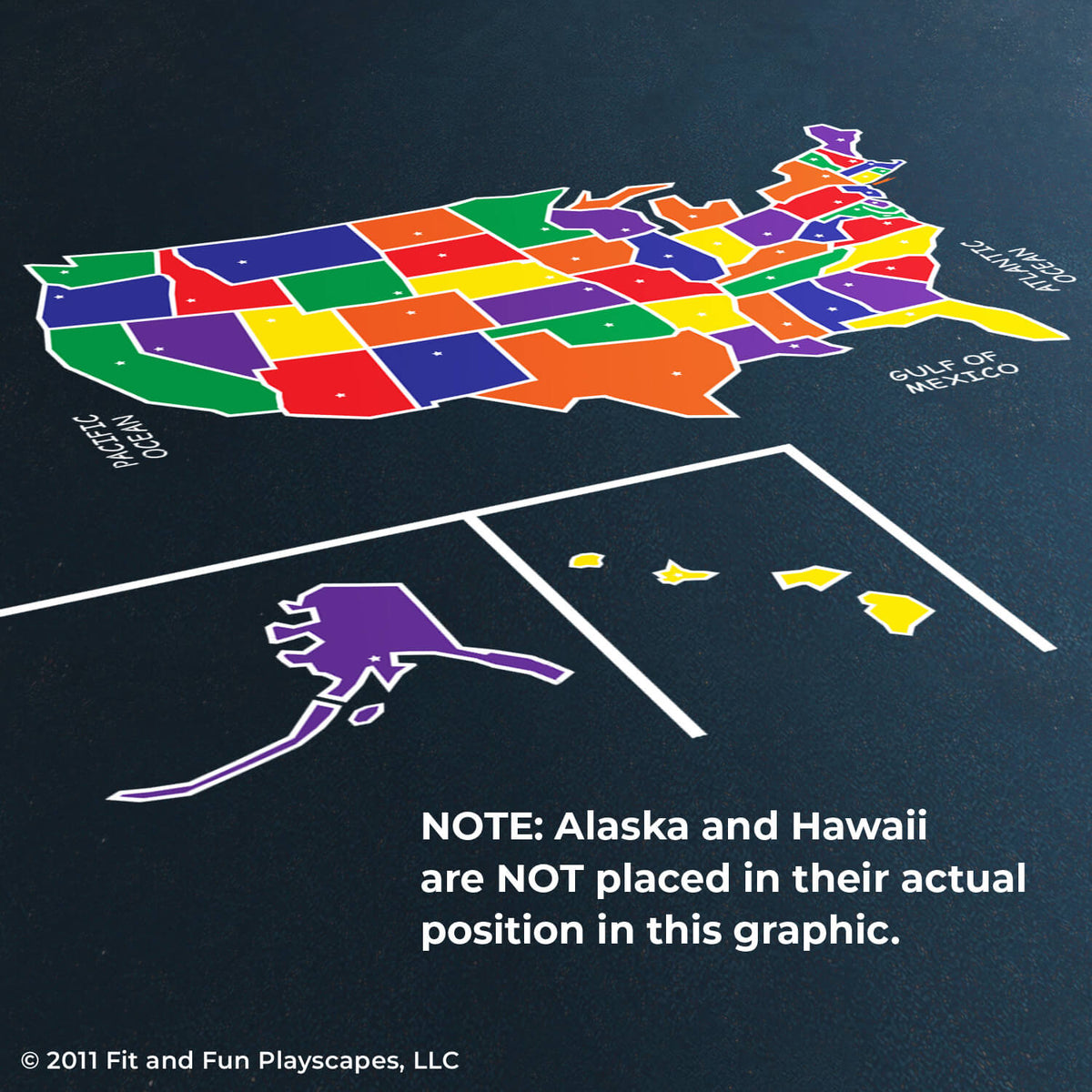 USA Map Reusable Playground Stencil - Small – Fit and Fun Playscapes LLC
