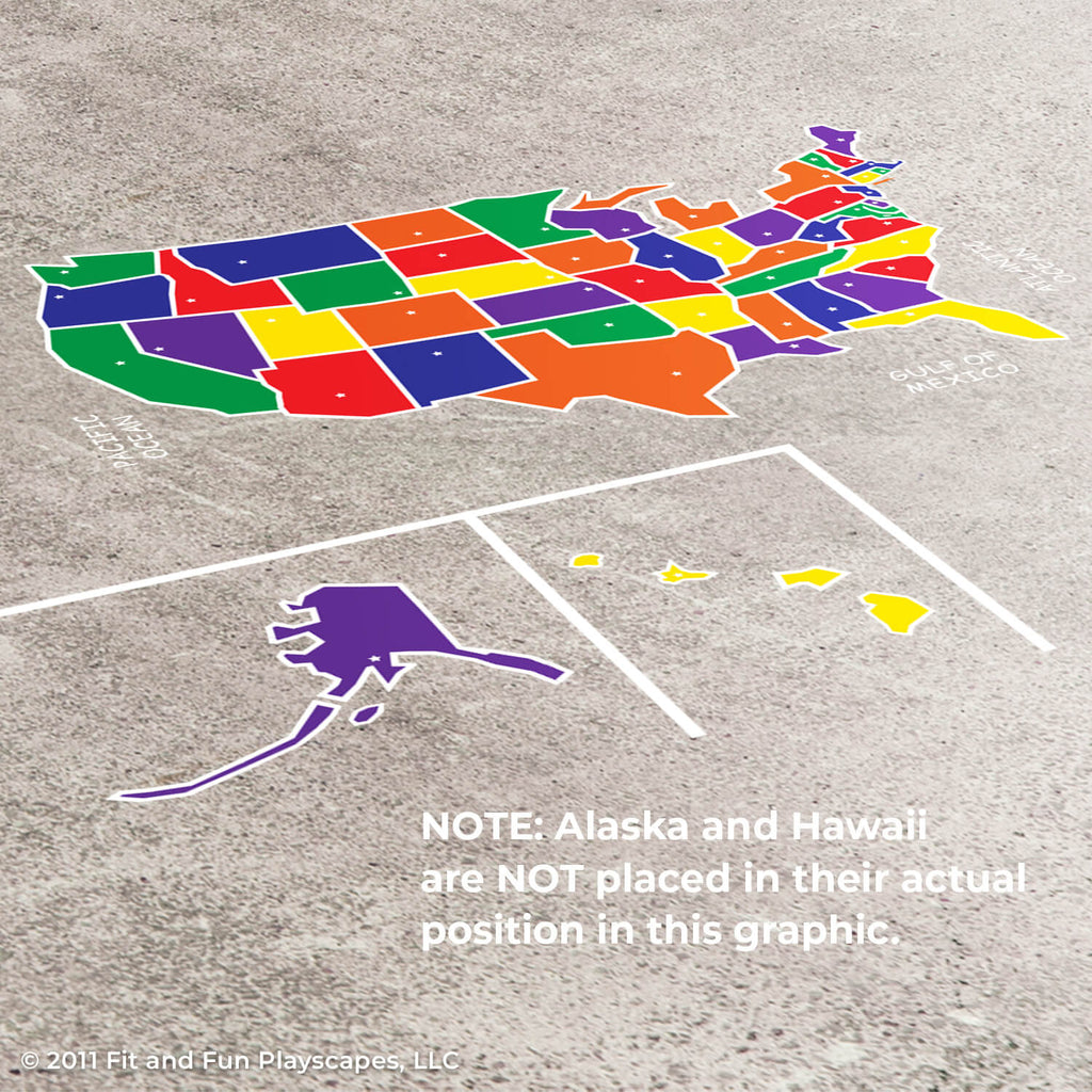 USA Map Reusable Playground Stencil - Large – Fit and Fun Playscapes LLC