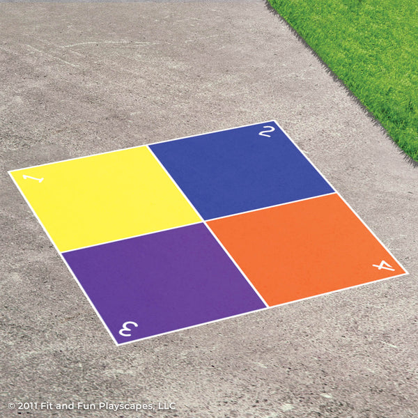 Four Square/Box Ball Reusable Playground Stencil Small – Fit and Fun ...