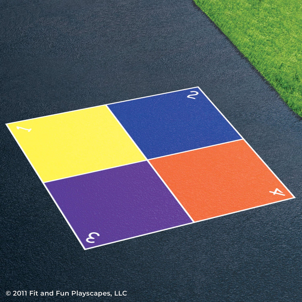 Four Square/Box Ball Reusable Playground Stencil Small – Fit and Fun ...